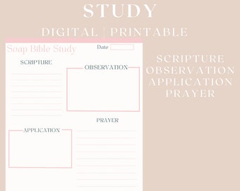 SOAP Bible Study Fillable Printable PDF Journaling, Devotional Journal ...