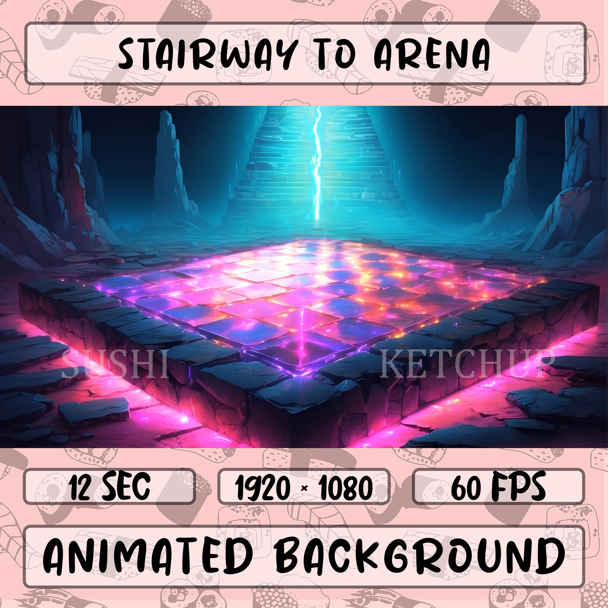 Stairway to Arena | Animated Background |vtuber Background | Seamles ...