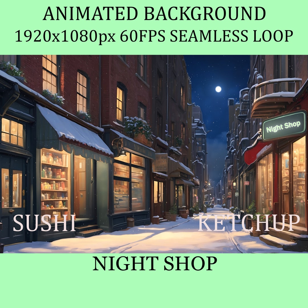 Vtuber Background Animated | Night Shop | Looped Vtuber Twitch Stream ...