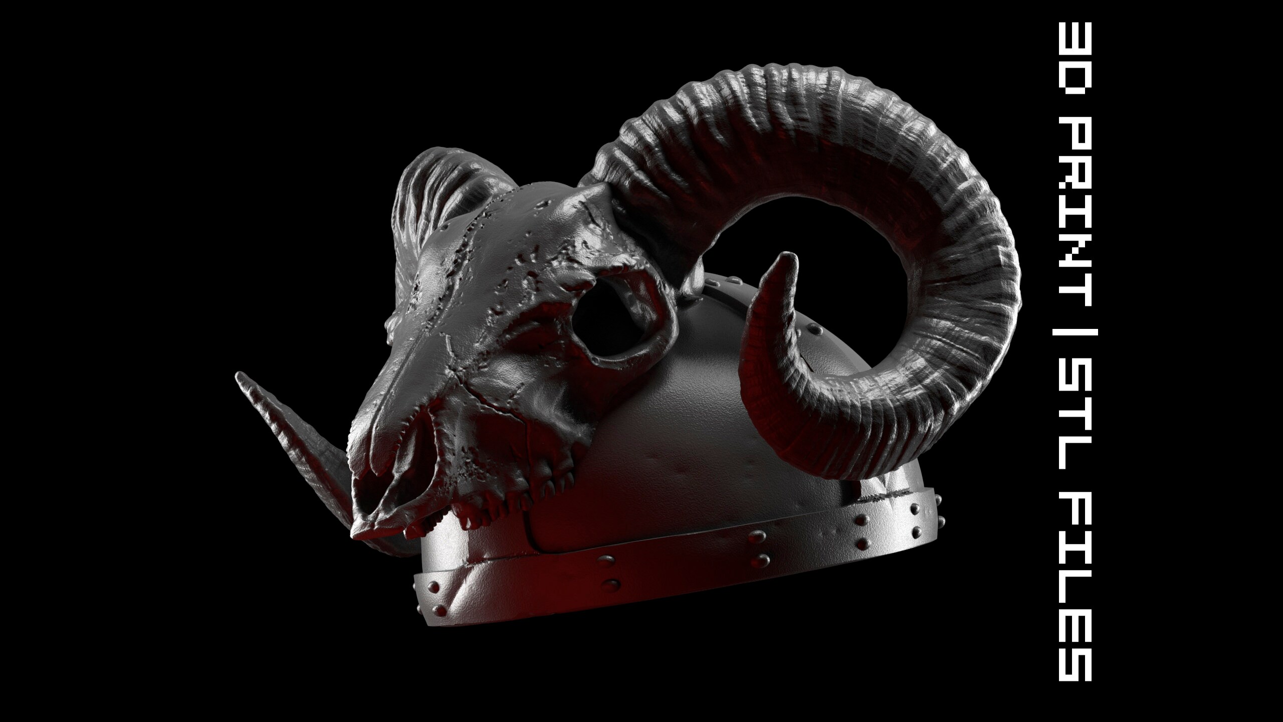 Ram Skull Viking Helmet STL: Fallout Rider Cosplay (3D Print Files) - Etsy