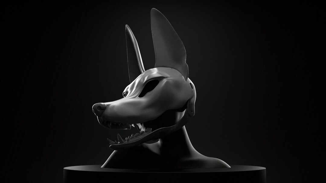 3D Print Anubis Mask, Jackal Mask STL Files for Fursuit Base Creators ...