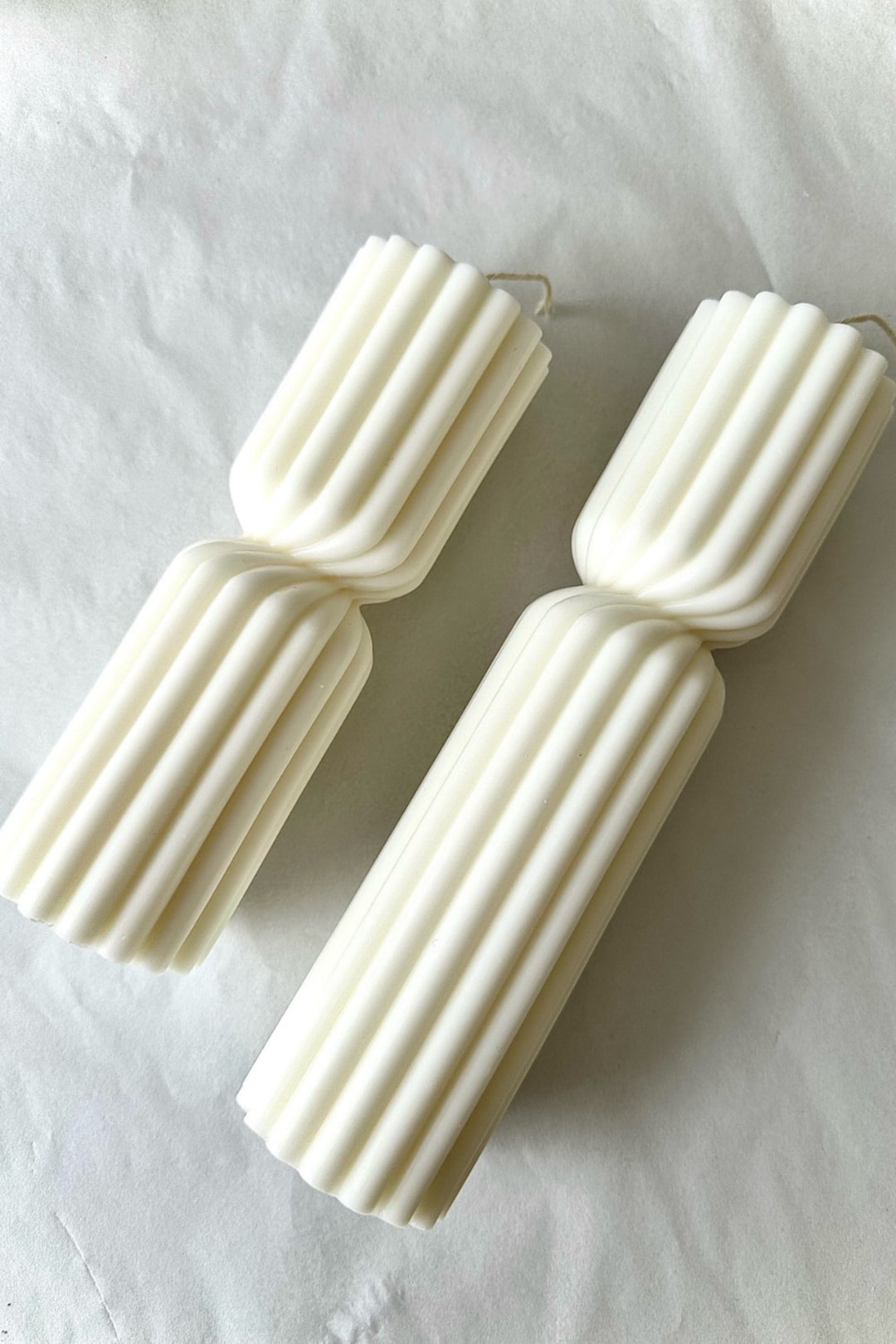 Striped Pillar Candle | Ribbed Candle | Tall Pillar Candle | Ribbed ...