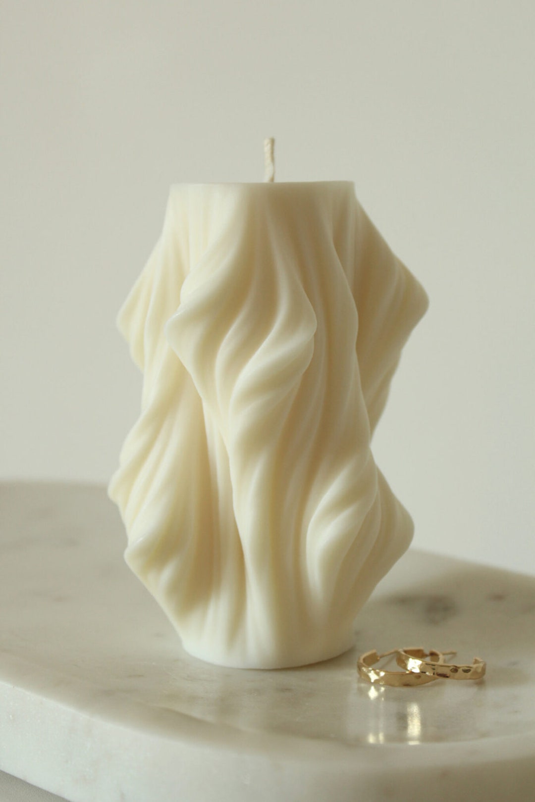 Wave Stripe Column Candle| Big Wave Candle | Shaped Candle | Soy Wax ...