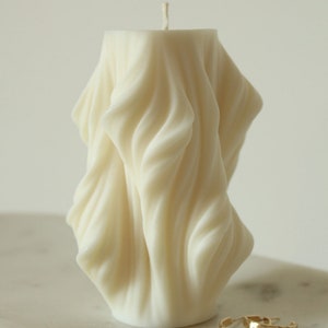 Wave Stripe Column Candle| Big Wave Candle | Shaped Candle | Soy Wax ...