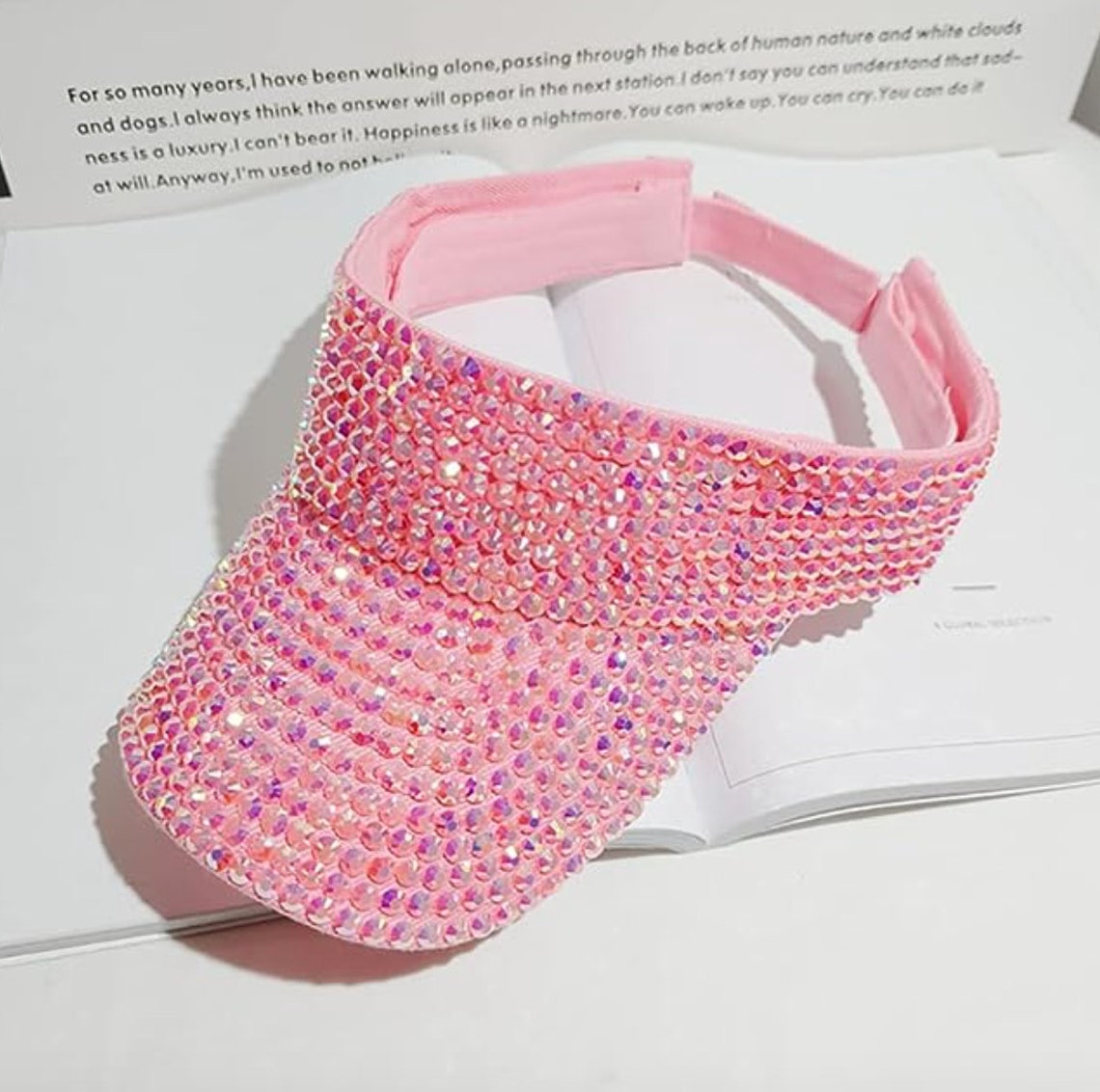 Pink Rhinestone Sport Sun Visor Adjustable Summer Cap Visor Caps - Etsy