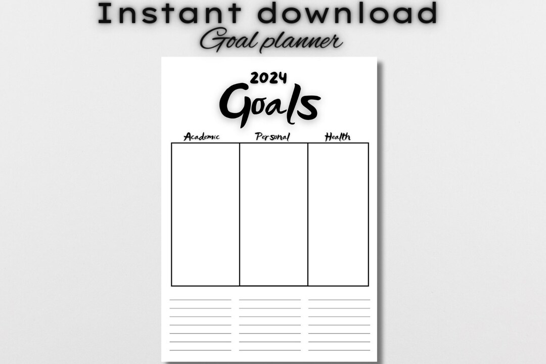 Minimalistic Goal Planner, Pdf, A4 Paper Size, Goals for the Year ...