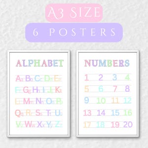 Educational Posters Set of Six Wall Art Classroom Posters School ...