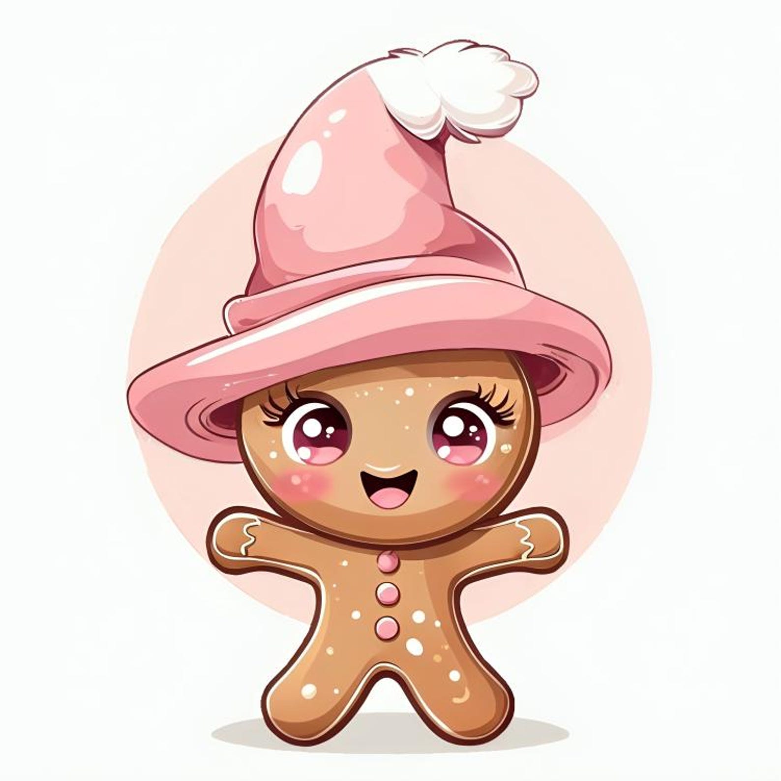 Cute Pink Gingerbread Design Christmas Cookies Merry Christmas Clipart ...