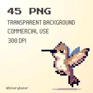 45 Pixel Art Animals Clipart PNG Bundle - Pixelated Transparent Animal ...