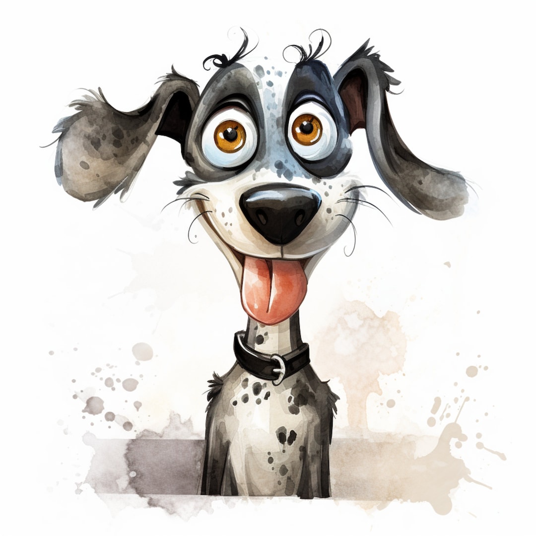 40 Funny and Cute Dog Clipart PNG Bundle Watercolor Quirky Dogs Puppy ...
