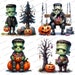Cute Frankenstein Halloween Clipart Bundle 18 Cute Halloween Watercolor ...