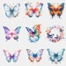 Watercolor Colorful Butterfly PNG Clipart Bundle Pastel Rainbow ...