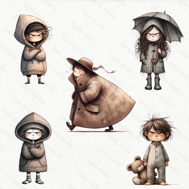 Grumpy Girls Clipart PNG Bundle - 30 Quirky Angry Attitude Girls ...