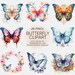 Watercolor Colorful Butterfly PNG Clipart Bundle Pastel Rainbow ...