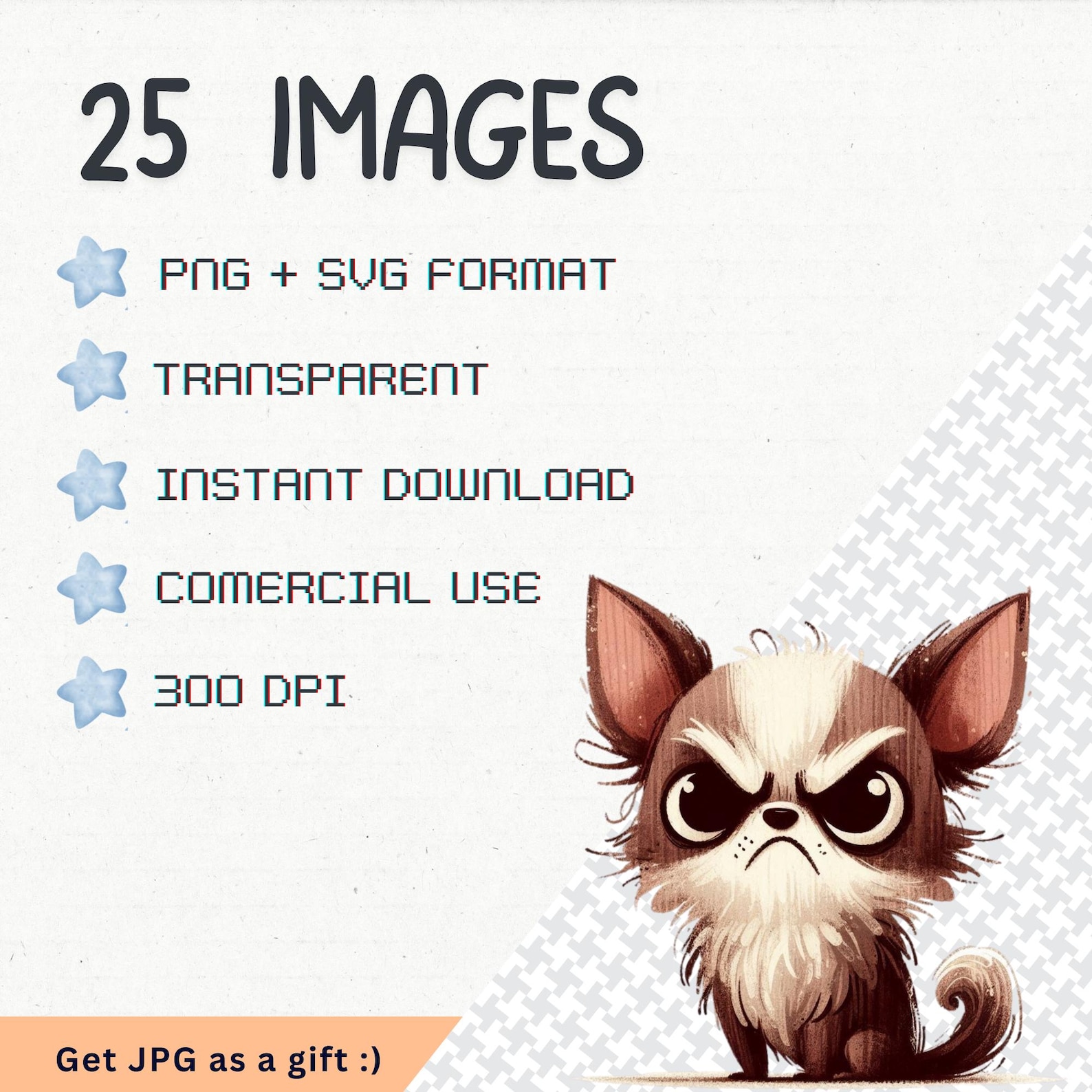 Grumpy Dogs PNG Clipart Bundle: Funny Canine Art (digital Download Set ...