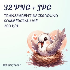 32 Funny Cute Mourning Dove Clipart PNG Bundle - Watercolor Bird Clip ...