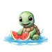 19 Cute Baby Sea Turtles PNG Clipart Bundle Watercolor Adorable Kawaii ...