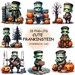 Cute Frankenstein Halloween Clipart Bundle 18 Cute Halloween Watercolor ...