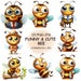 Funny and Cute Honey Bee Clipart JPGPNG Bundle 20 Watercolor Quirky Bee ...