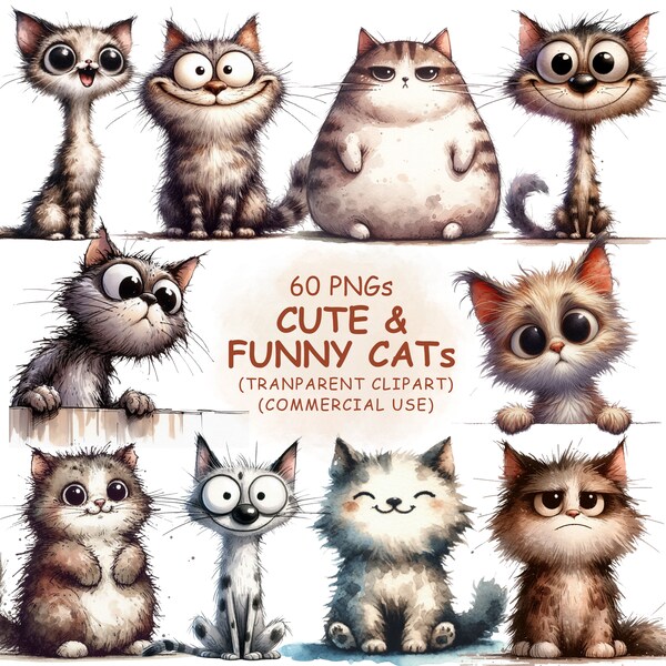 Funny Cat Art - Etsy