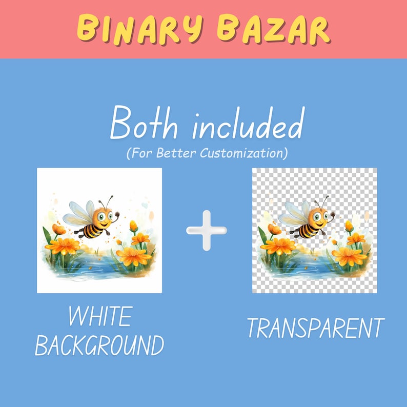 Funny and Cute Cartoon Honey Bee Clipart PNG Bundle 20 Watercolor Bee ...