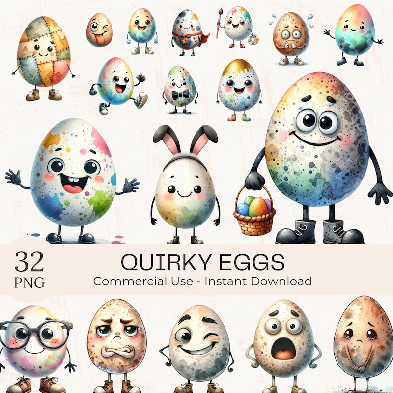 Cartoon Eggs - Etsy UK
