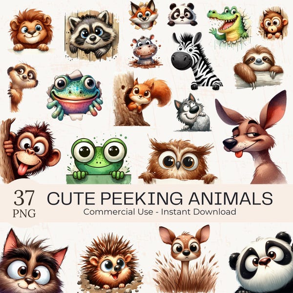 Circle Animal Clipart - Etsy UK