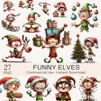 45 PNG, Christmas Elves Clipart Bundle, Cute Christmas Elves, Festive ...