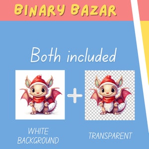 20 Cute Christmas Fantasy Baby Dragon Dinosaur Clipart PNG - Watercolor Mythical Animals Winter ...