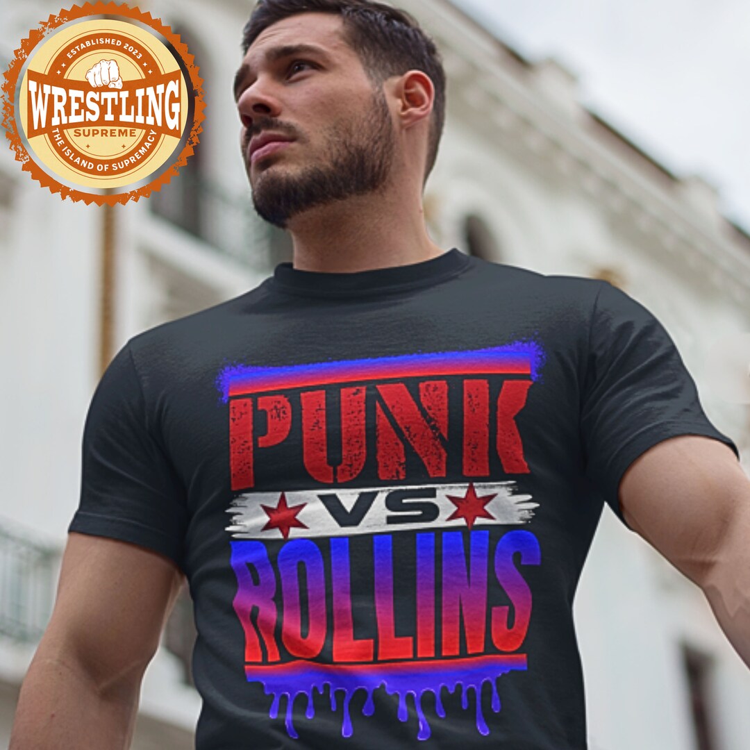 Vintage Wrestling Punk Vs Rollins T-shirt Wrestling Gift Merchandise - Etsy