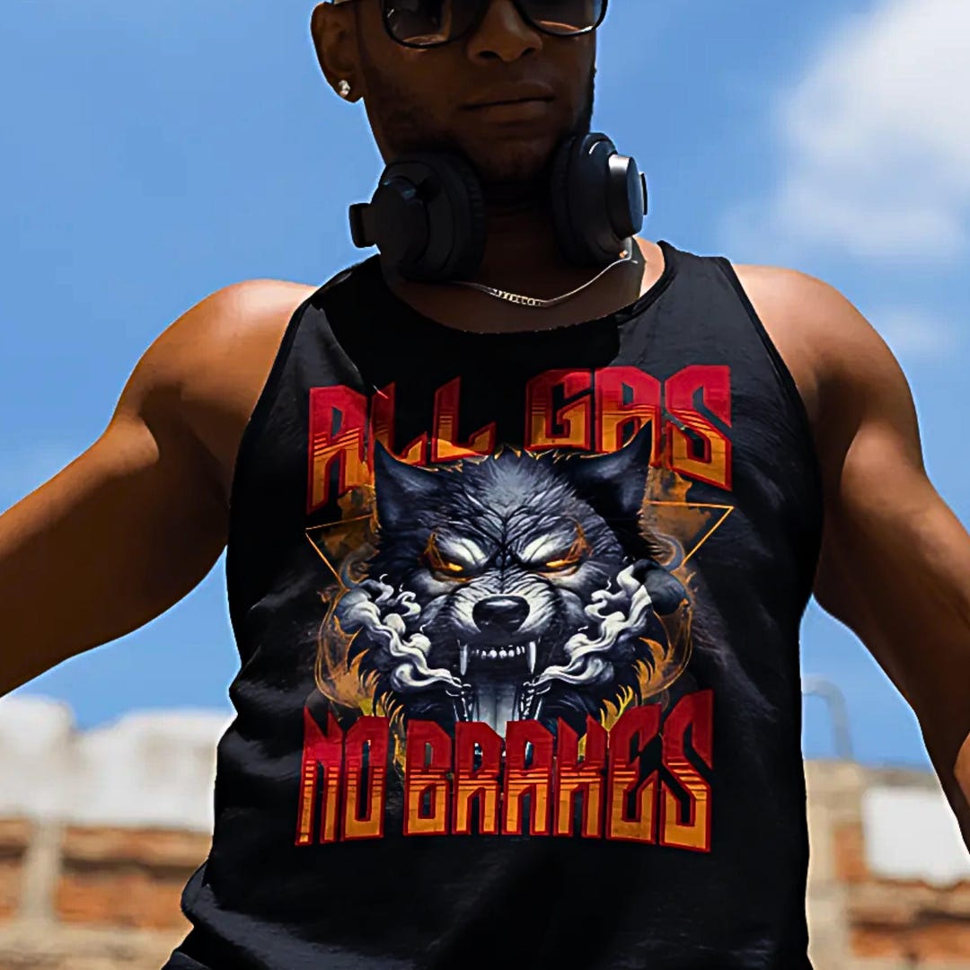 Fatu All Gas No Brakes Tank Top Wrestling Fan Gift Bloodline Tribal ...