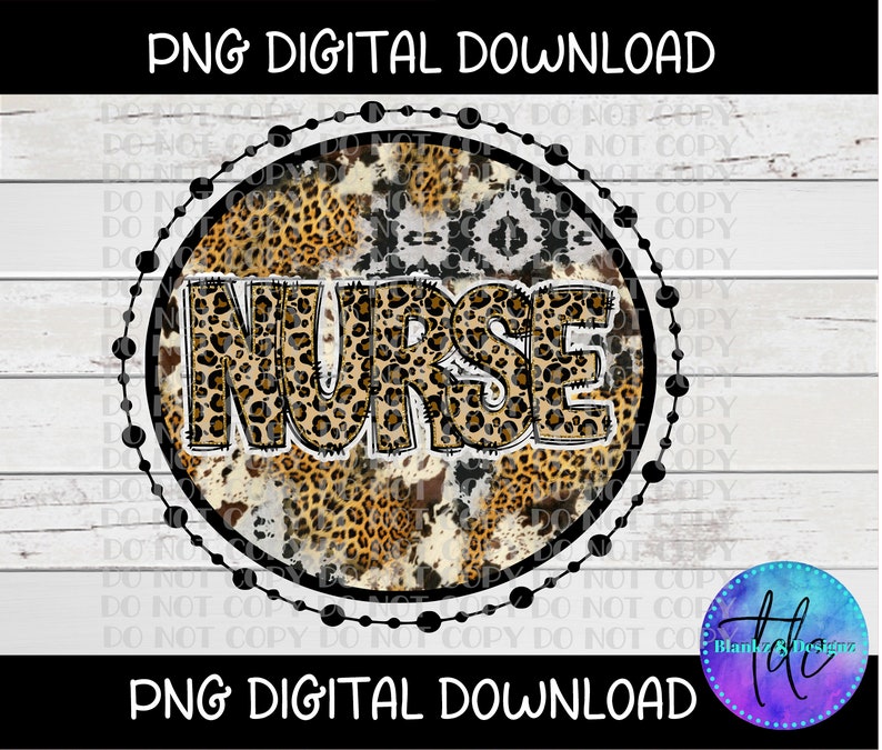 Leopard Print Nurse PNG: Animal Print Sublimation (digital Download) - Etsy