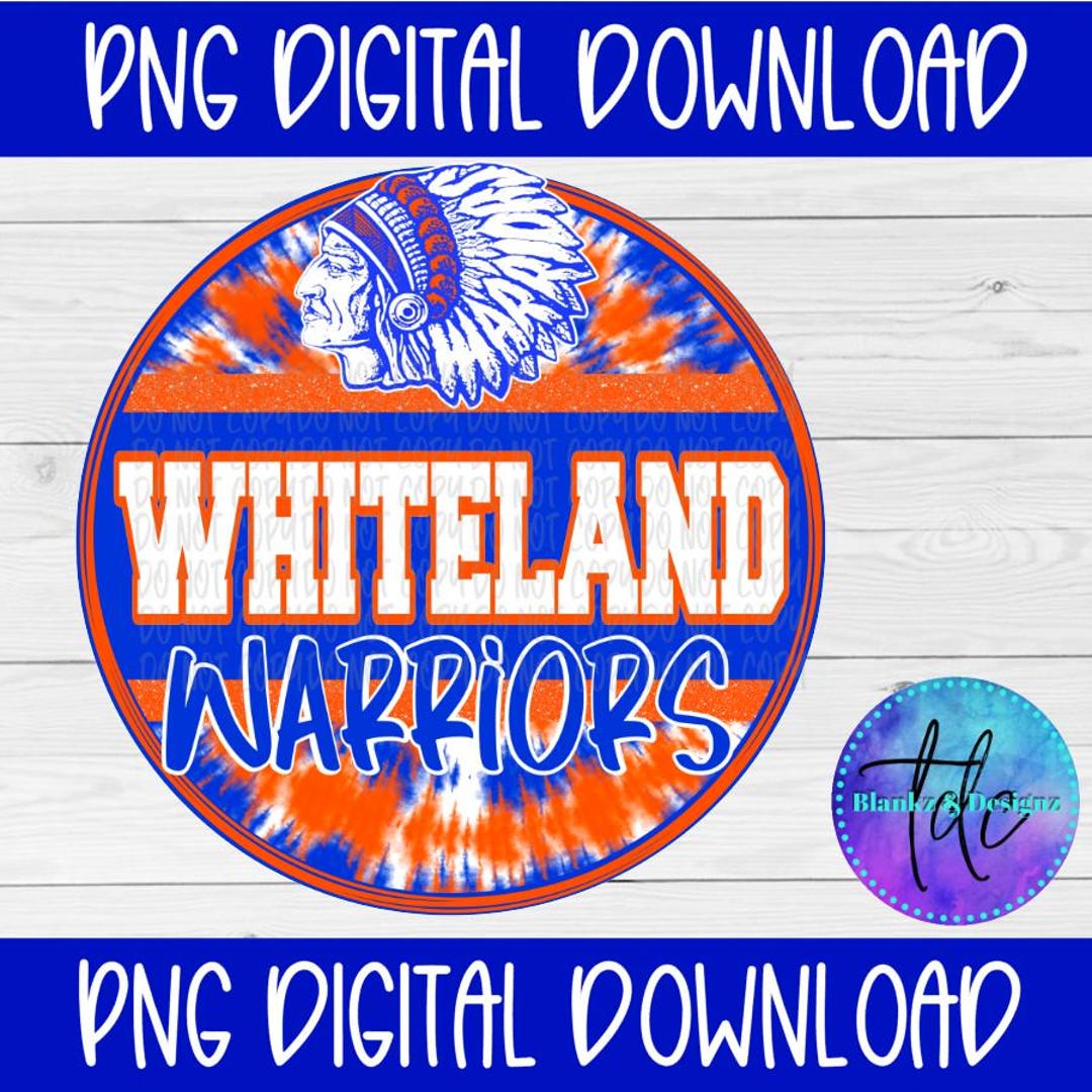 Whiteland Warriors PNG: Orange & Blue T-shirt Design (digital Download ...
