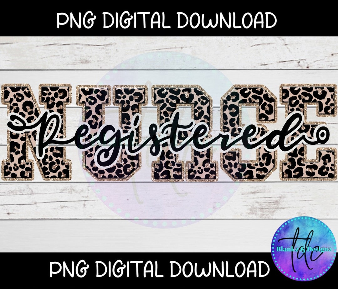 Nurse RN Leopard Print PNG: Sublimation Design (digital Download) - Etsy