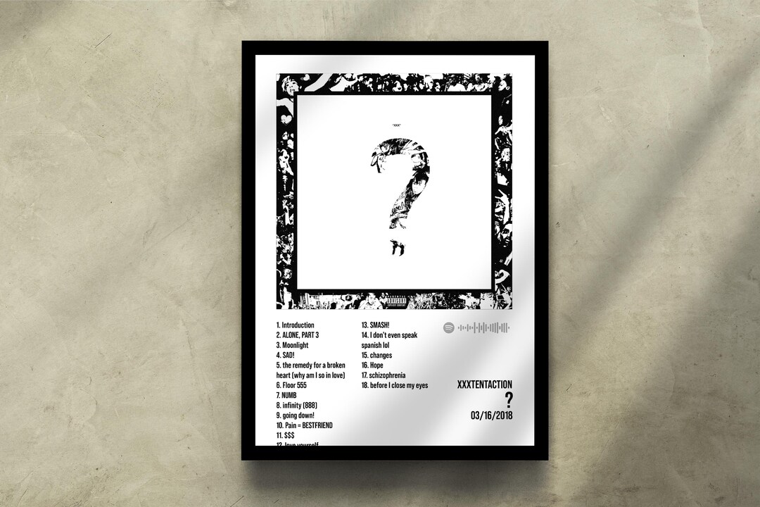 XXXTENTACION Poster – "?" Tracklist Digital Wall Art, A4 Printable ...