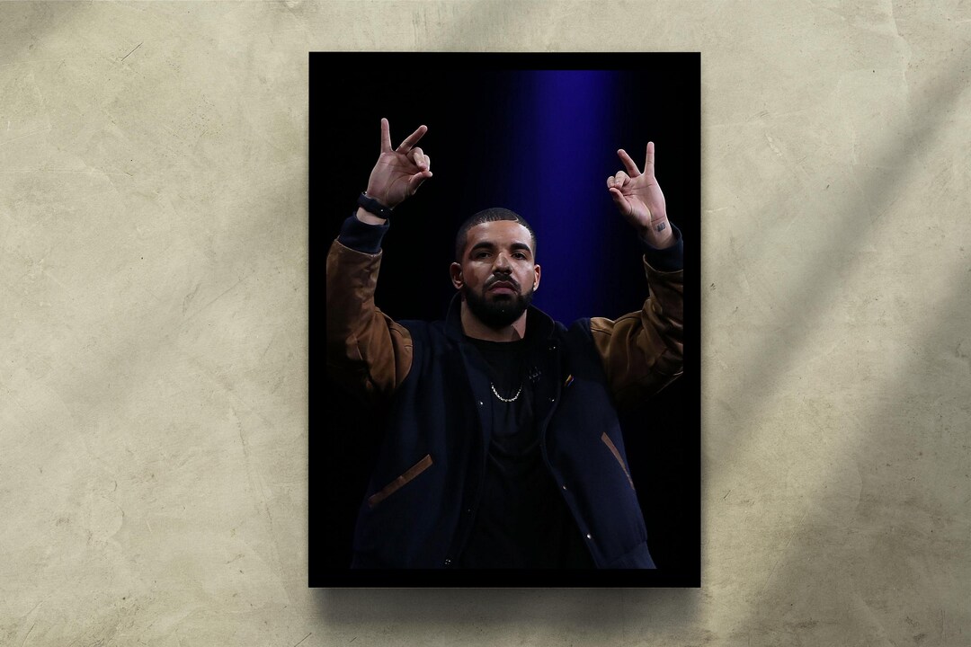 Drake Poster A4 – Iconic Rap Pose – Dark Concert Wall Art – Digital ...