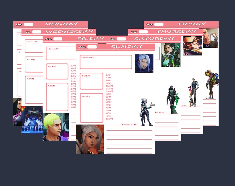 Valorant Planner / Printable / PDF / Digital Download / - Etsy