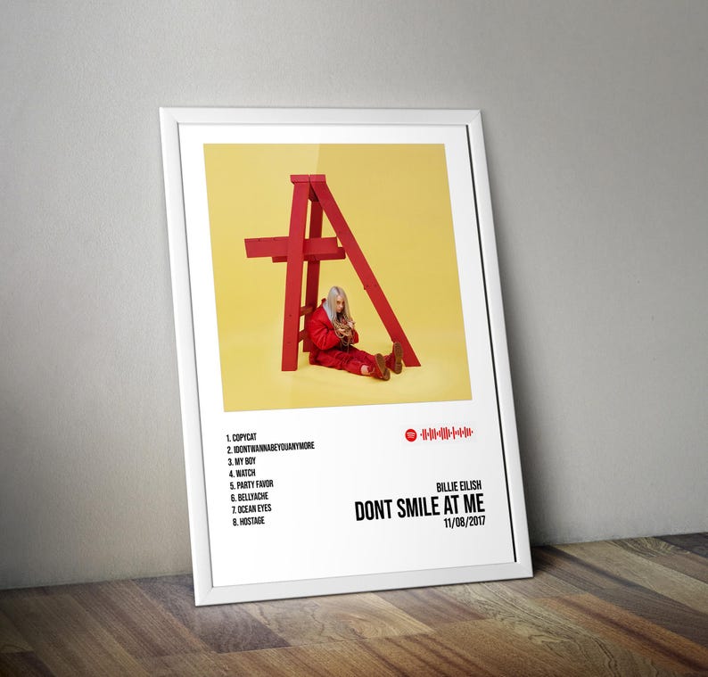 Dont Smile at Me – Billie Eilish Album Poster – Tracklist Wall Art ...