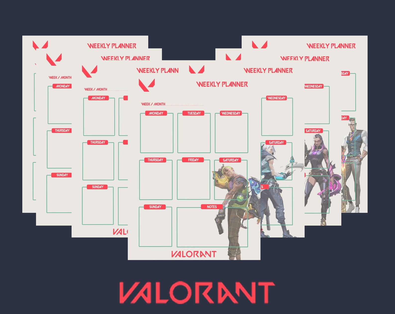 Valorant Planner / Printable / PDF / Digital Download / - Etsy Canada