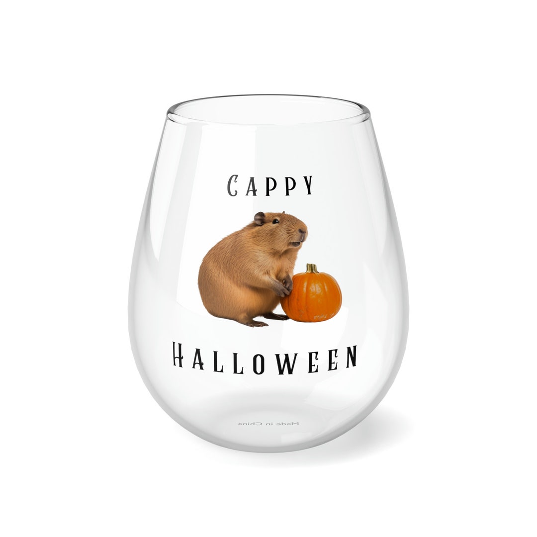 Capybara Wine Glass Capybara Stemless Wine Glass Halloween - Etsy UK
