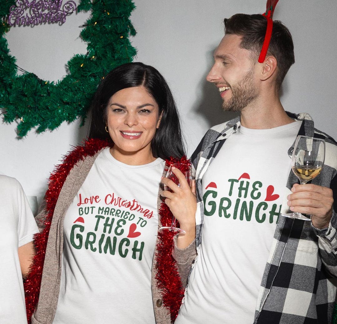 Married to the Grinch Shirts, Grinch Shirt, Couples Funny Christmas ...
