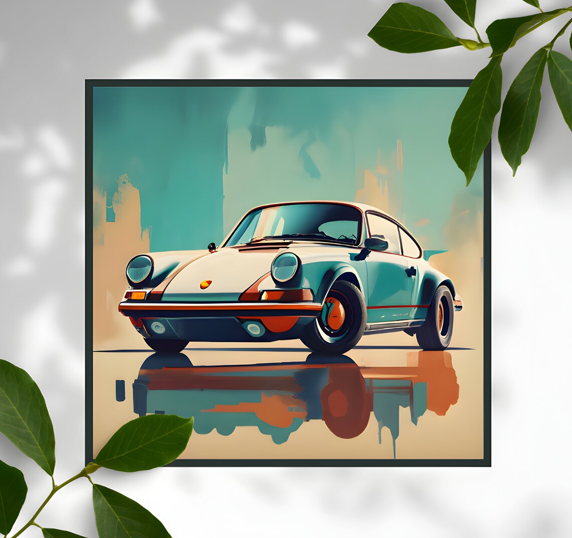 Porsche Poster Digital Art Car Poster Porsche 911 Poster - Etsy