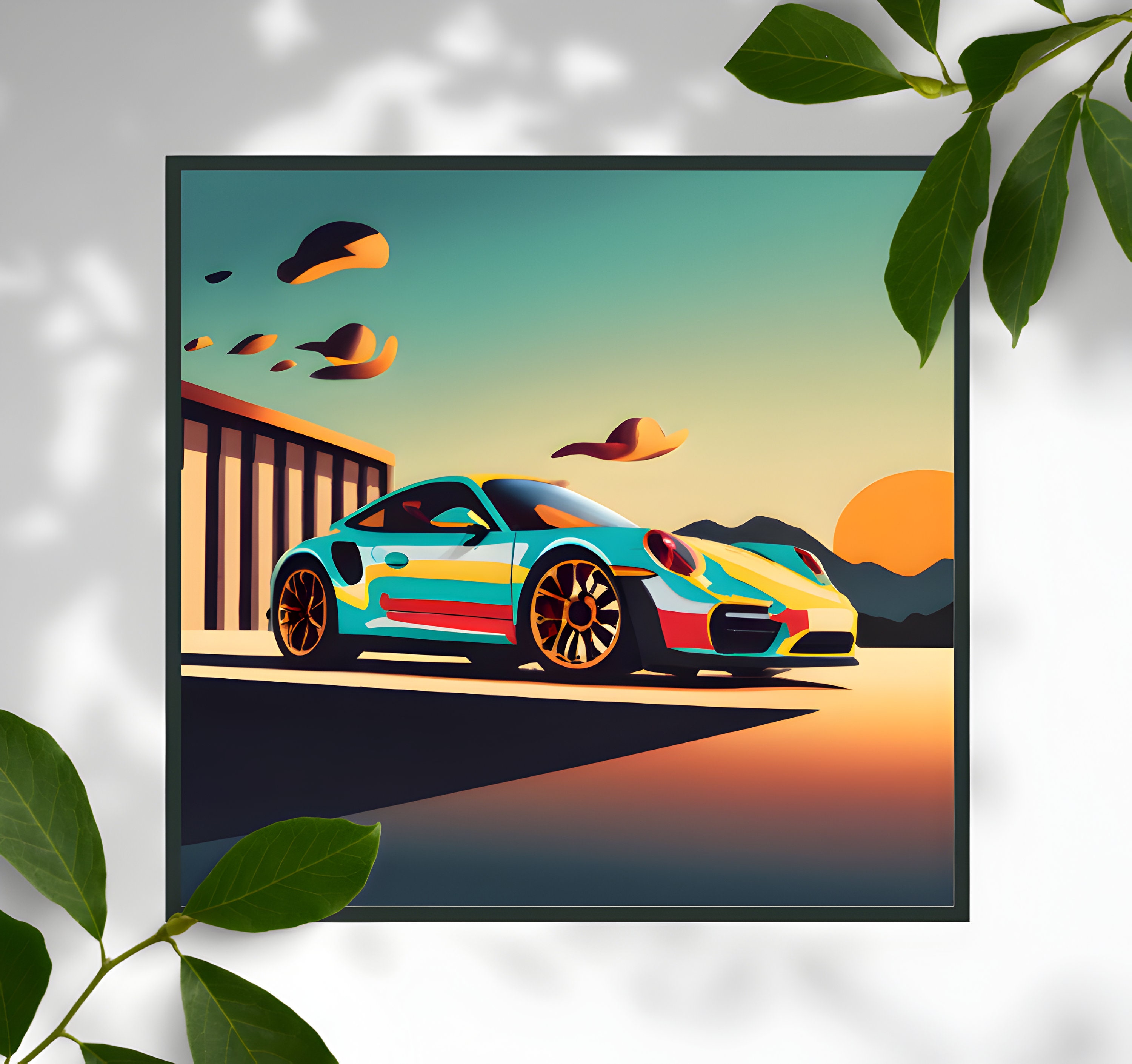 Porsche Poster Digital Art Car Poster Porsche 911 Poster Car Wall Art ...
