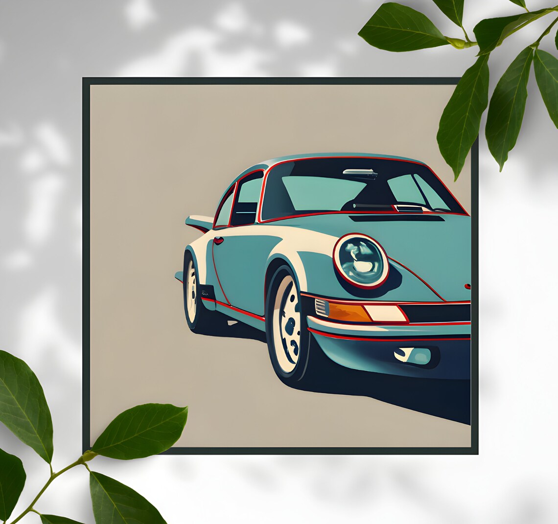 Porsche Poster Digital Art Car Poster Porsche 911 Poster Car Wall Art ...