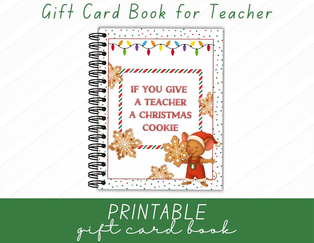 If You Give a Teacher a Christmas Cookie Gift Card Book for Him Digital ...