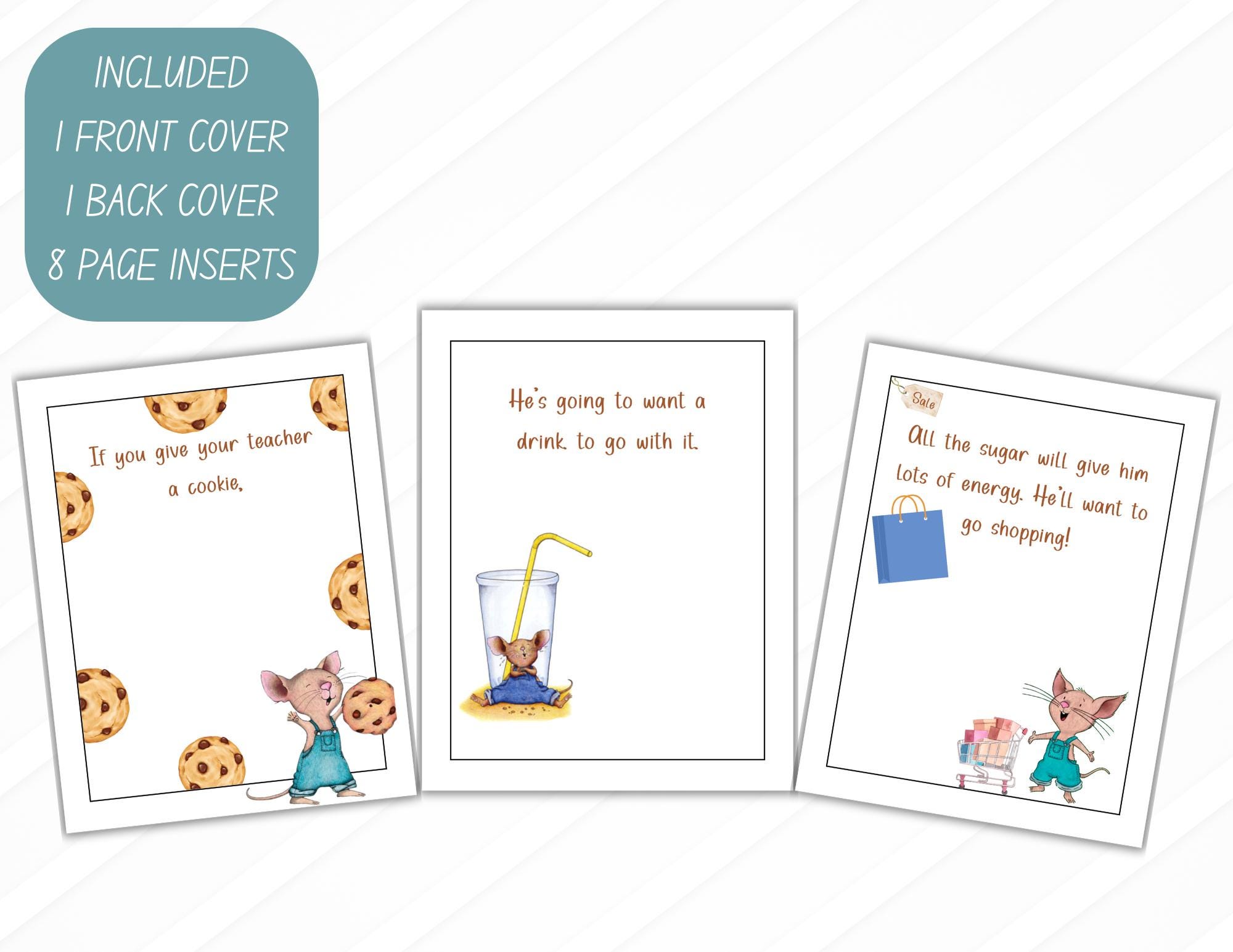 If You Give Your Teacher a Cookie, Printable Gift Card Book, Boy ...