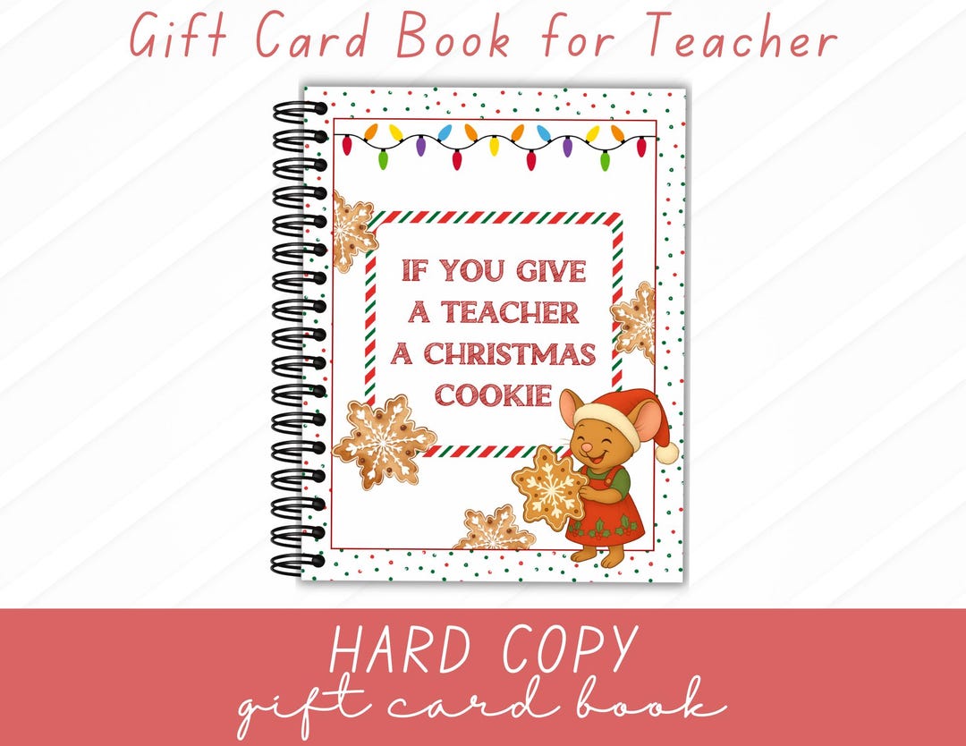 If You Give a Teacher a Cookie Christmas Gift Card Book Hard Copy Cute ...