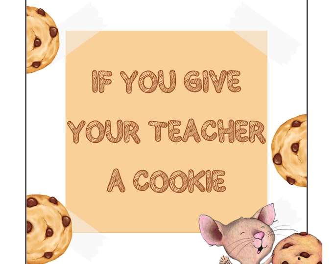 If You Give Your Teacher a Cookie, Printable Gift Card Book, Boy ...