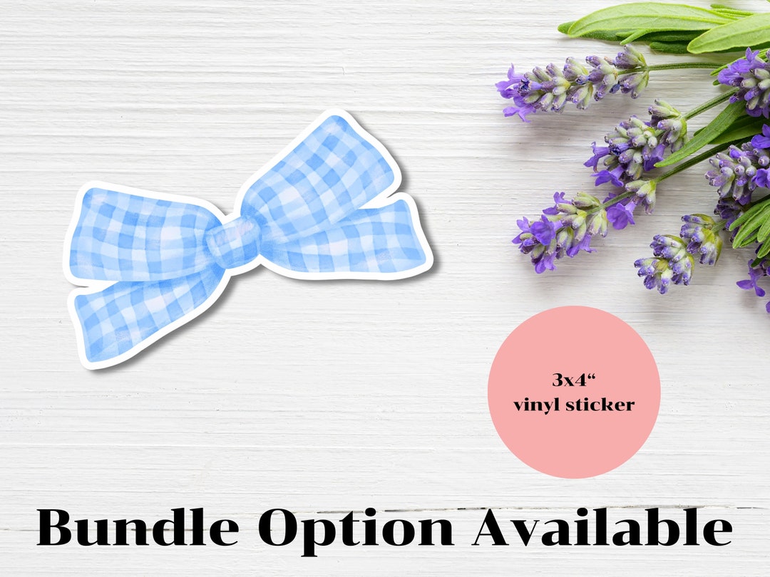 Gingham Bow Vinyl Sticker, Coquette Inspired Sticker for Laptop, Water ...