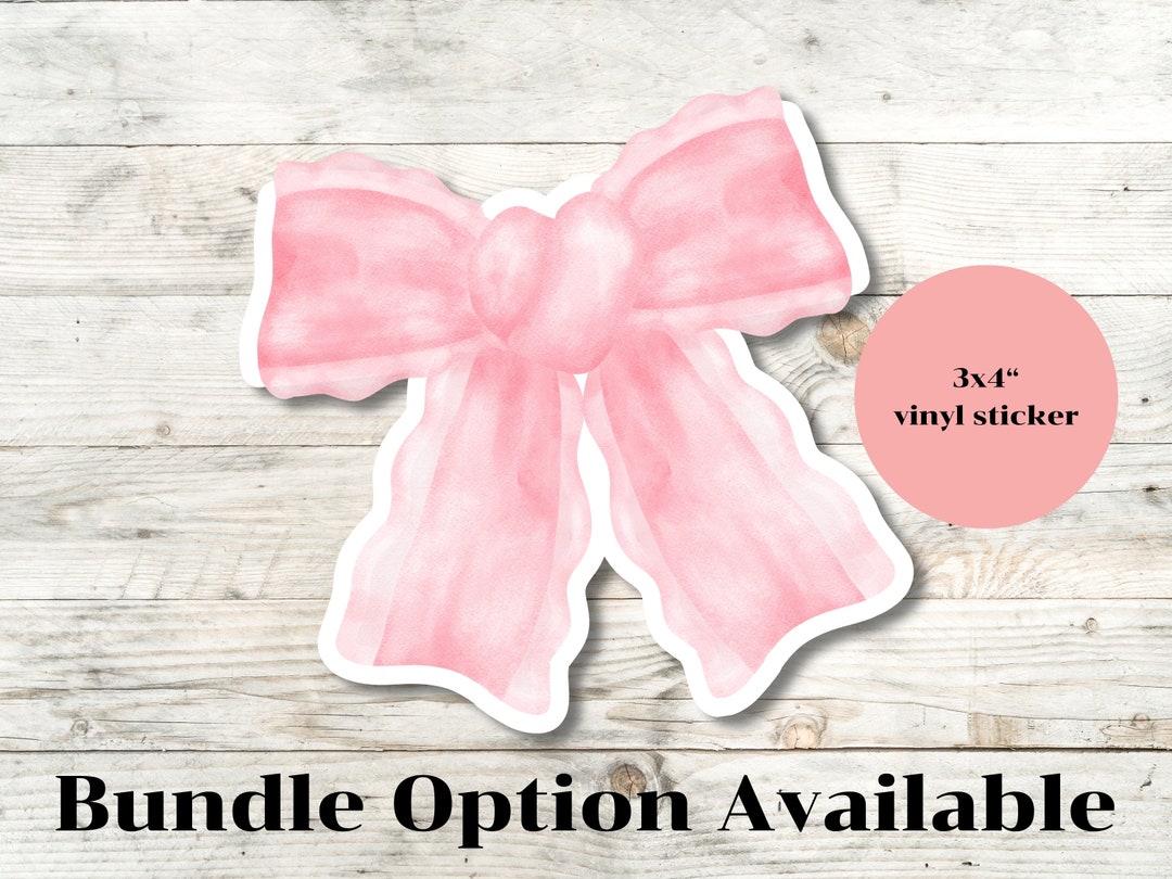 Coquette Frilly Bow Sticker, Water Bottle Decal, Feminine Bow, Southern ...